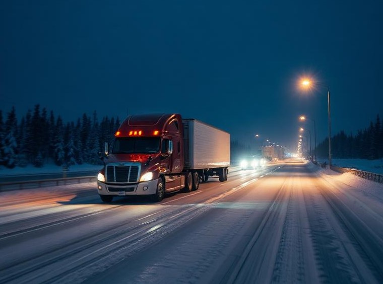 Transport truck stuck in ditch after sliding off Highway 401 in London ...